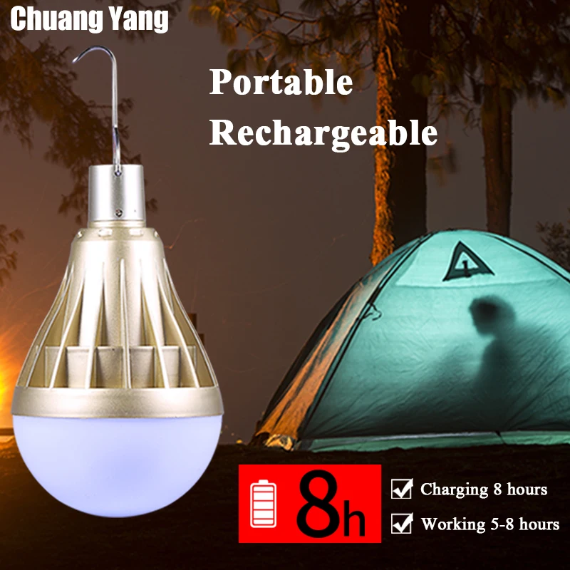 Portable DC5V 12W 20W 30W 40W USB Charging Emergency Lamp E27 LED bulb Light For Camping Tent ...