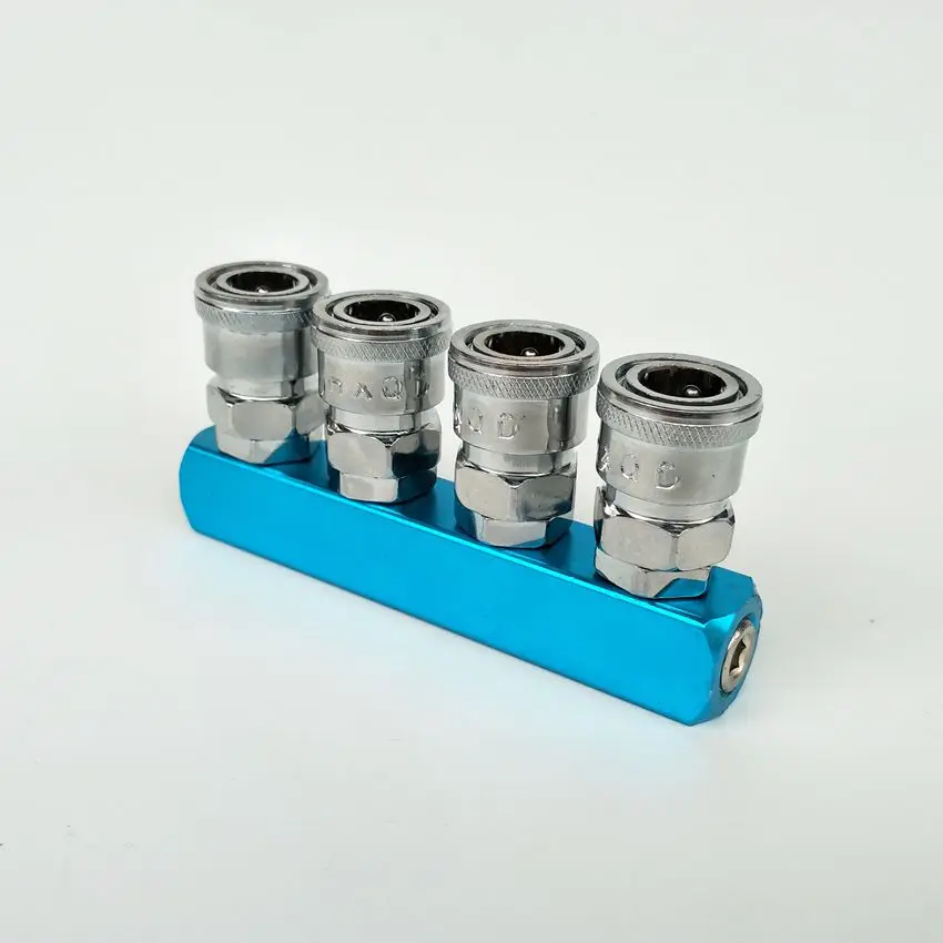 4 Way Air Hose Quick Coupler Socket Connector Pipe Fitting G1/4 ...