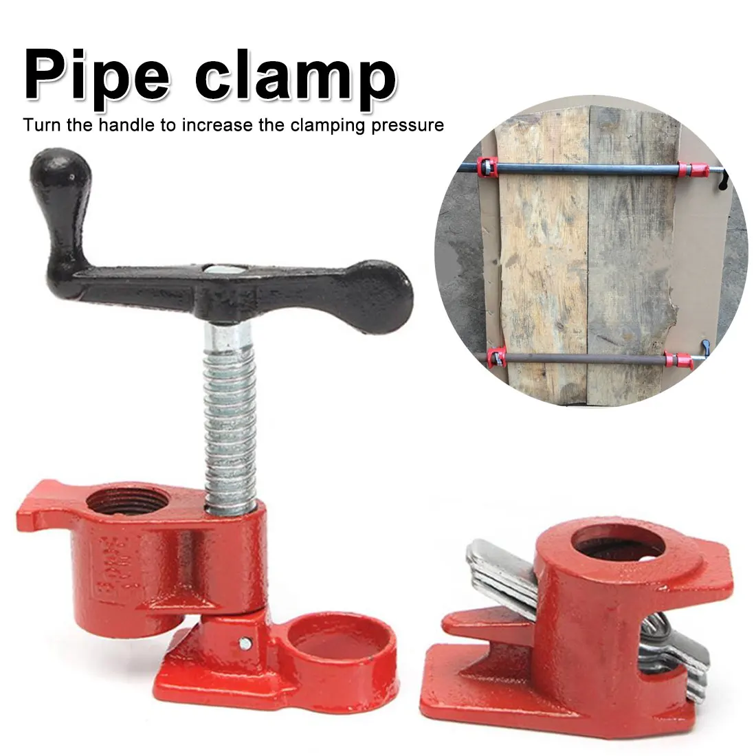 Panel Clamp 3/4 inch iron clipper Heavy Duty Pipe Clamp Woodworking ...