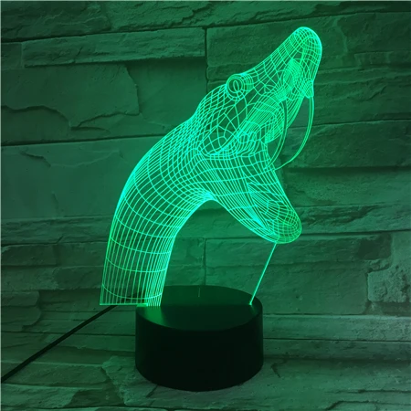 Snake 3D Acrylic Night Light USB Sleep Light Fixture 3AA Battery Power ...