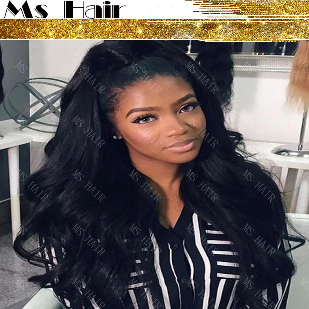 Fast Shipping 12" 30" inch African American Black Women Long Body Wavy ...