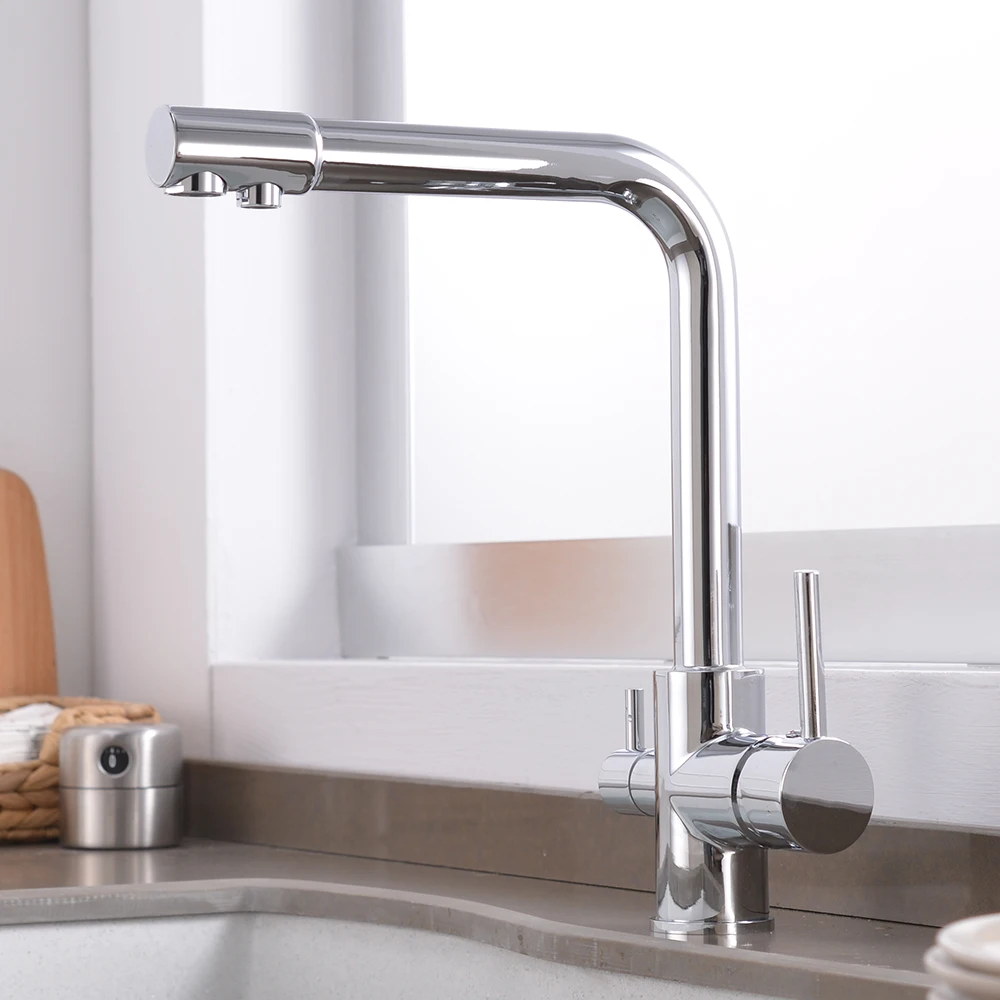 Kitchen Faucet with Filtered Water Water Filter Taps Double Bend Right ...