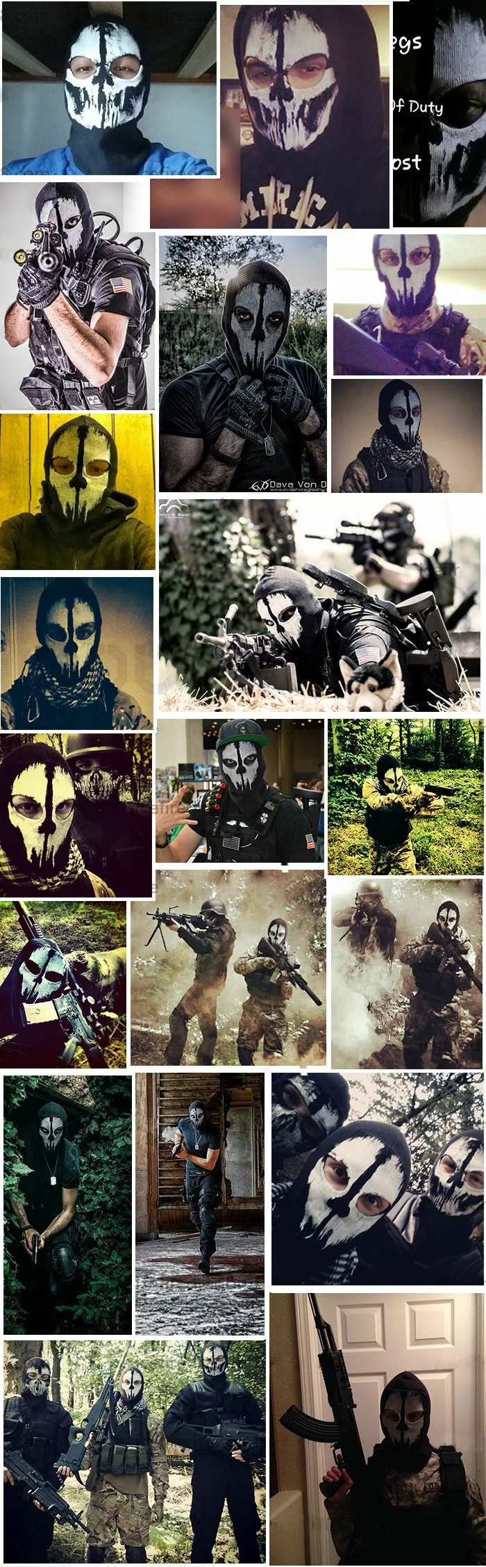 Tactical Army Balaclava Military Ghost Skull Full Face Mask