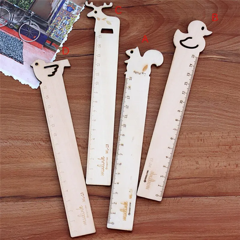 15cm Cute Kawaii Novelty Cartoon Animal Wooden Ruler Lovely Bird Duck ...