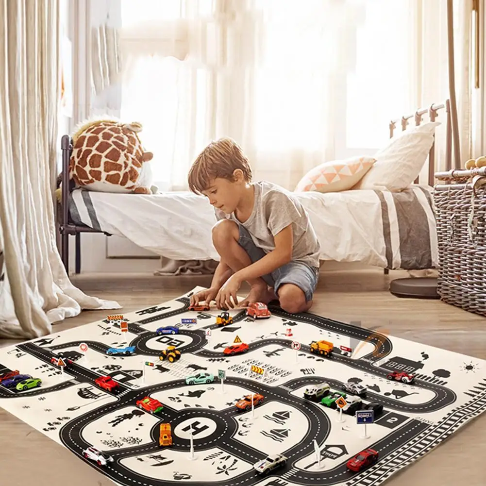 North European Style Kids Car City Scene Taffic Highway Map Play Mat ...