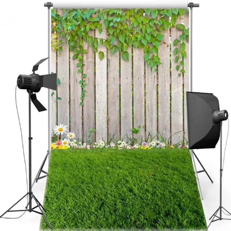 Spring Leaves Wood Green Grass backdrops Vinyl cloth High quality ...