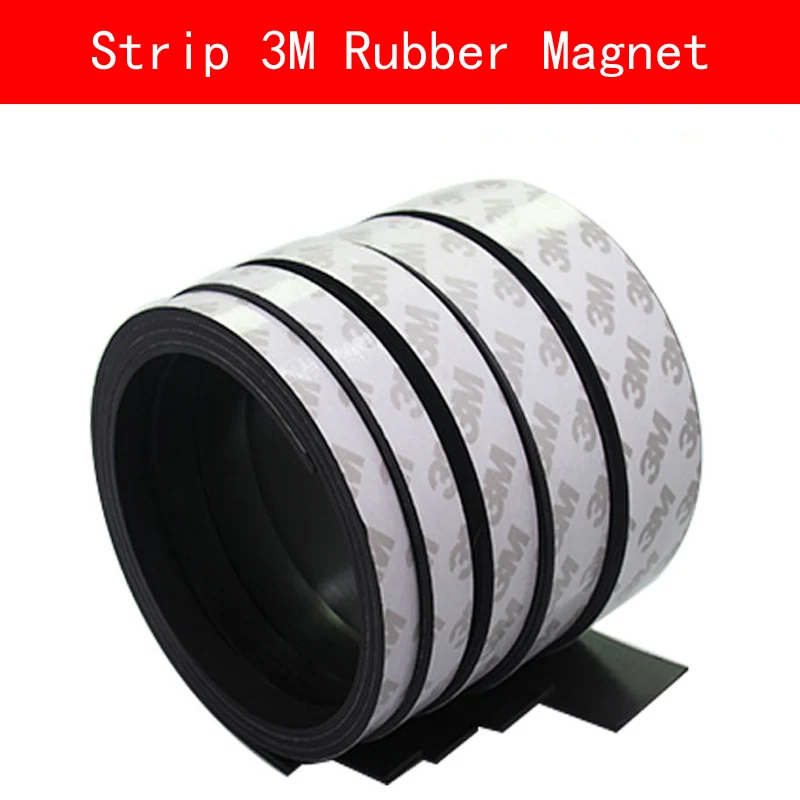 2 Meters self Adhesive Flexible Magnetic Strip 3 M Rubber Magnet Tape ...