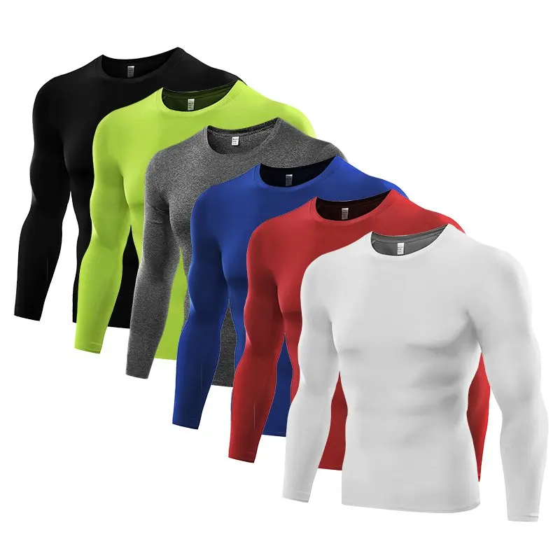 1PC Mens Compression Under Base Layer Top Long Sleeve Tights Sports ...