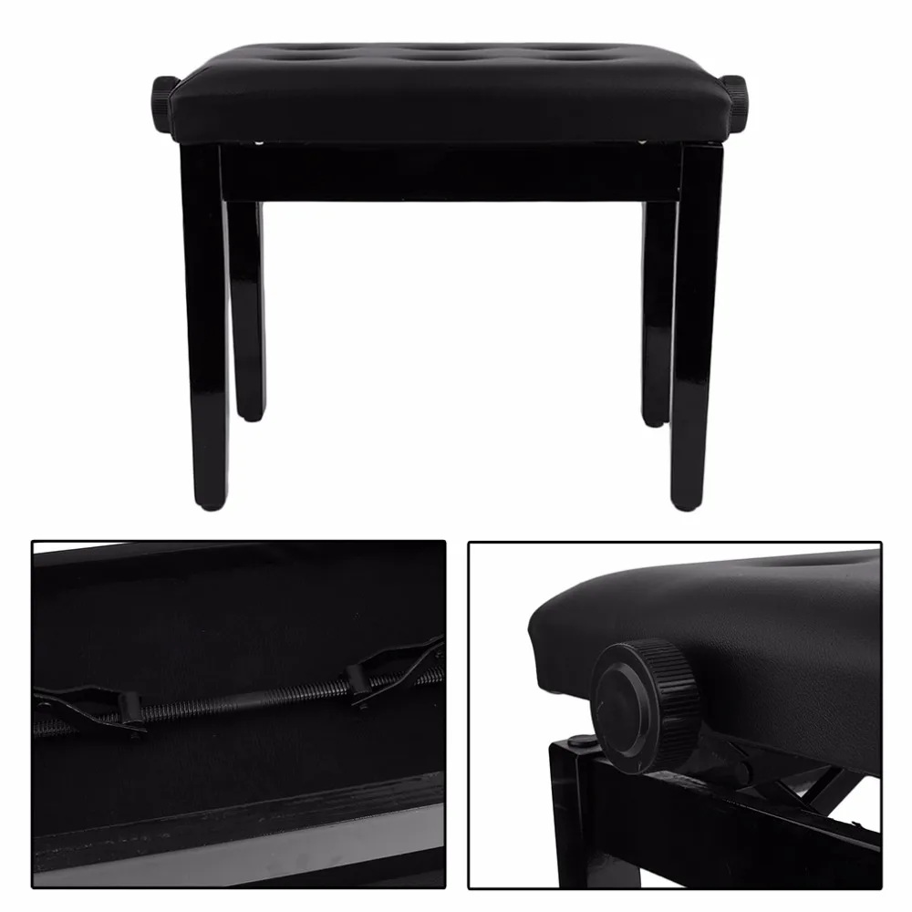 Height Adjustable Piano Stool Chair Piano Keyboard Bench Stool Padded ...