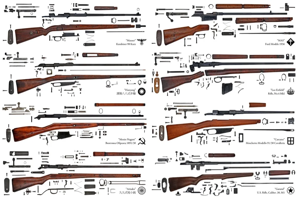 Vintage-Weapon-Guns-Classical-Rifles-Anatomy-Illustration-Retro-Poster ...