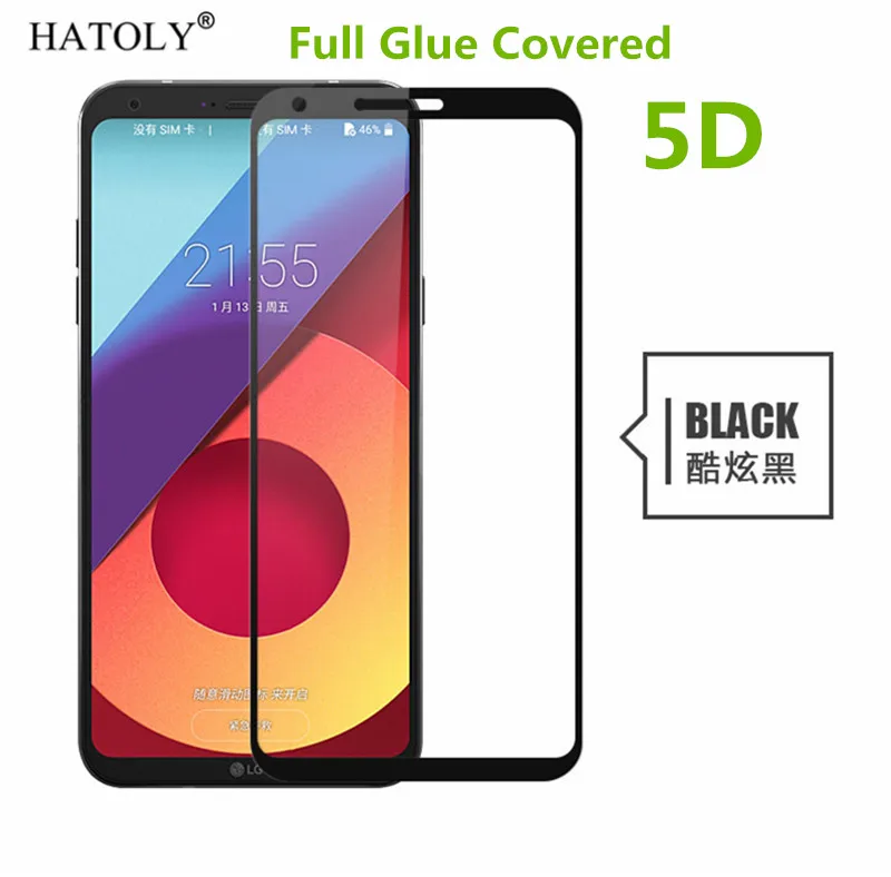 Cristal templado Hatoly 5D para LG Q6, vidrio Protector cubierto con ...