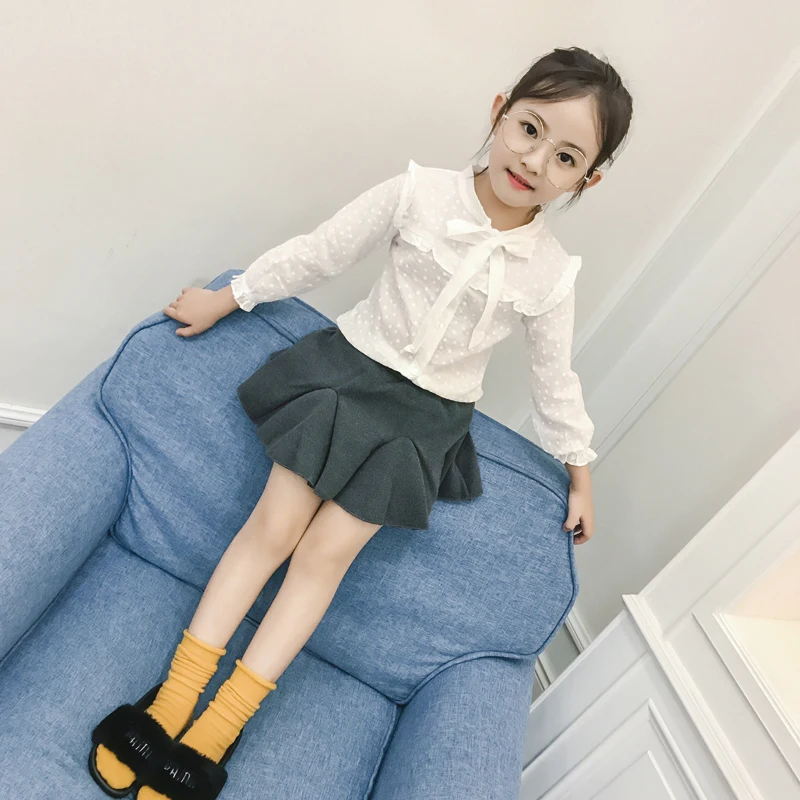 Kids Blouse Girl Cotton Solid Blouses for Girls 2018 New Autumn Full ...