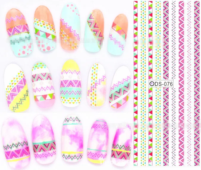 2pcs/lot DS 076 3D Designs Tips Nail Art Gel Watermark Nails Stickers ...