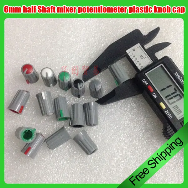 100pcs hole 6mm Axle mixer potentiometer plastic knob cap half Shaft ...