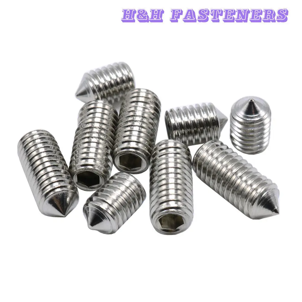 M2 Thread Dia 2mm Cone Point Set Screws Hex Socket Grub Screws Metric M2 Thread Dia 2mm Cone Point Set Screws Hex Socket Grub Screws Metric