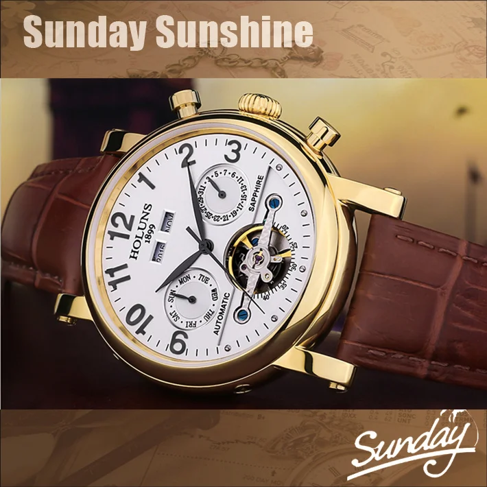 Holuns automatic self wind mens watches top brand luxury relogio ...