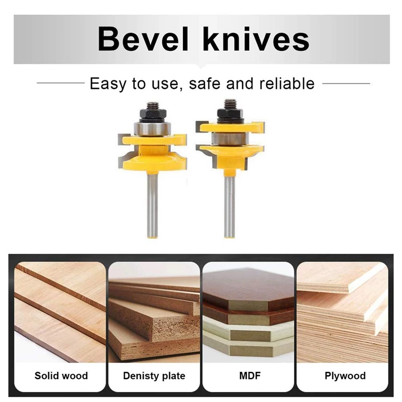 2 Set Combine Large Western Door Plank Knife Carpentry Milling Cutter ...