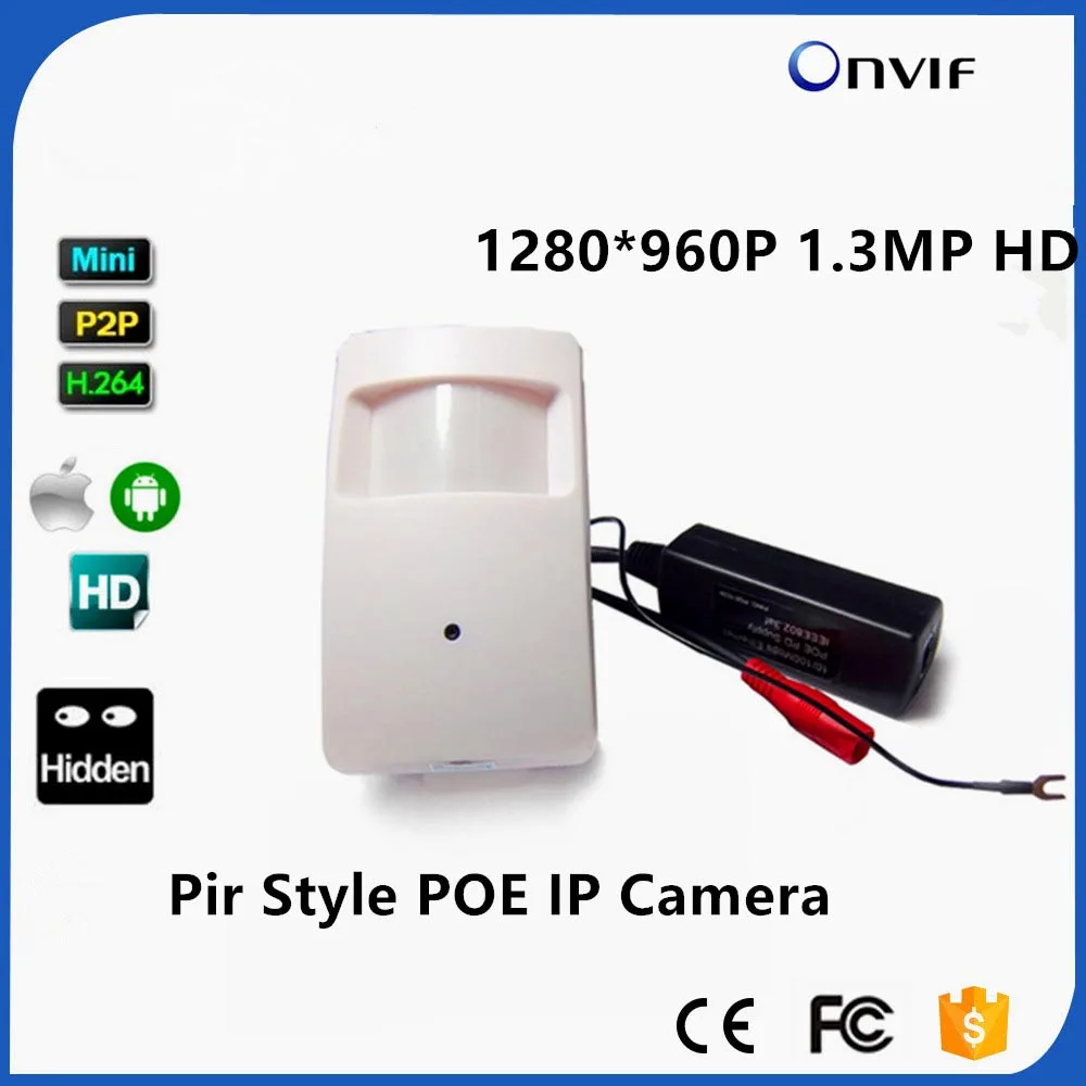960P Miniature IP Camera PIR Style 1.3MP ONVIF P2P Plug and Play Mini ...