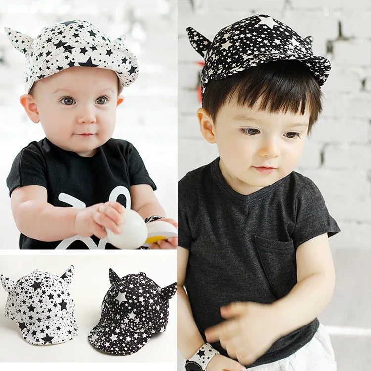2016 Vintage Kids Hat Fashion Cotton Cute Stars Printed Baby Cap ...