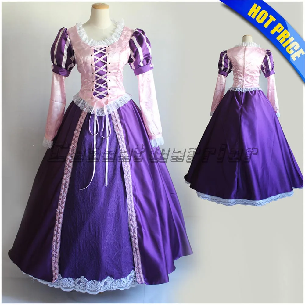 Movie Tangled Rapunzel cosplay costume Adult Princess Rapunzel Dress ...
