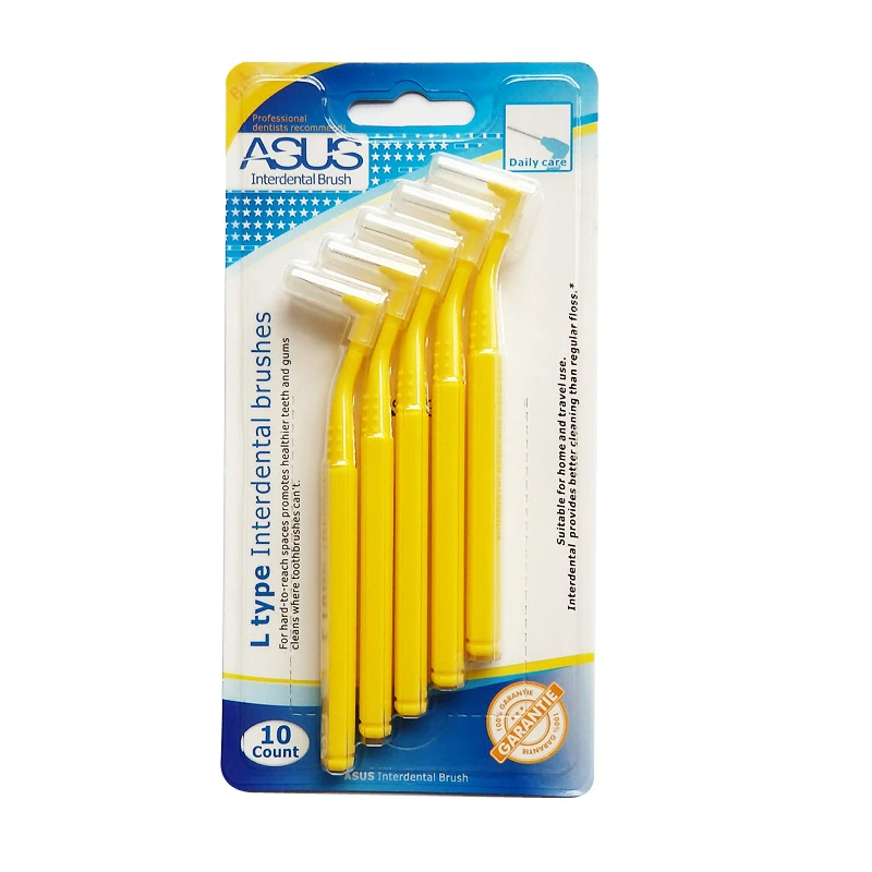 10Pcs/Pack Push-Pull Interdental Brush L Shape Gum Interdental Tooth ...