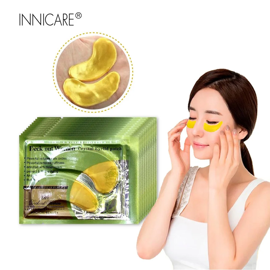 1Pair=2Pcs Gold Crystal Collagen Gold Powder Eye Mask Crystal Eye Mask ...
