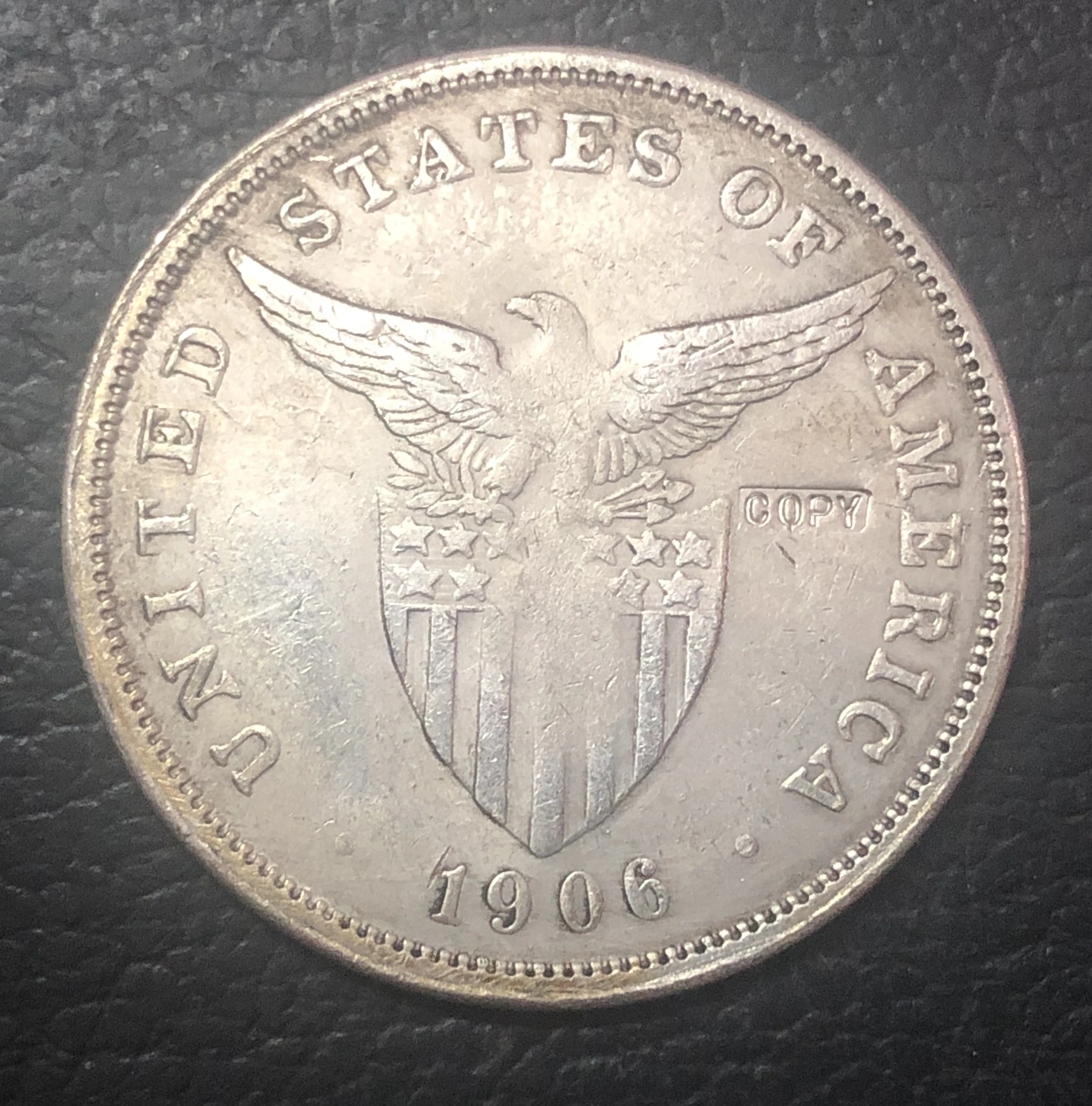 1906 Philippines 1 Peso U s Administration Copy Coin Non currency 1906 Philippines 1 Peso U s Administration Copy Coin Non currency
