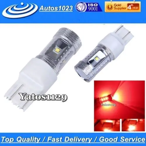 10 X T20 CREE R3 LED Brake Light 30W Bulb W21/5W 7443 RED HIGH POWER ...