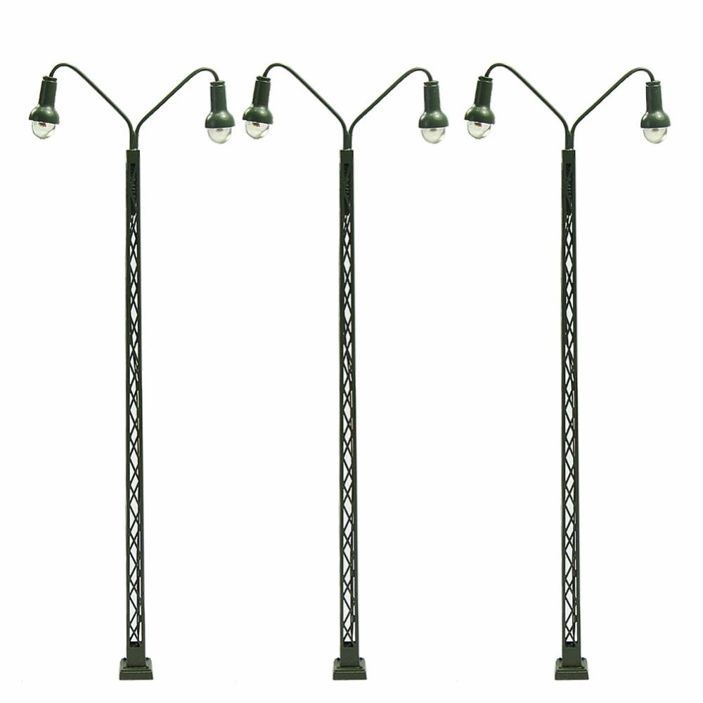 3pcs Model Railway Layout Ho Tt N Scale Lattice Mast Lamp Track Light ...