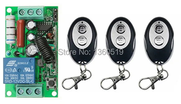 AC220V 1CH 10A Radio Controller RF Wireless Relay Remote Control Switch ...