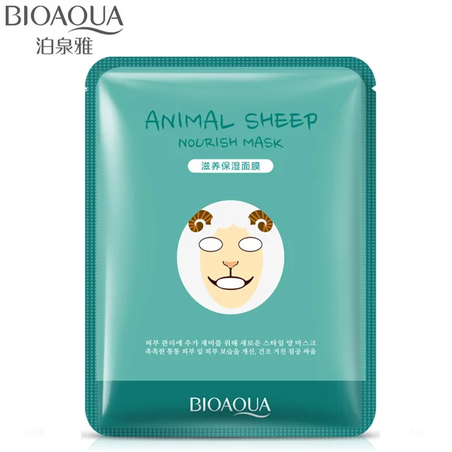 BIOAQUA Creative Animal Face Masks Skin Care Sheep/Panda/Dog/Tiger ...