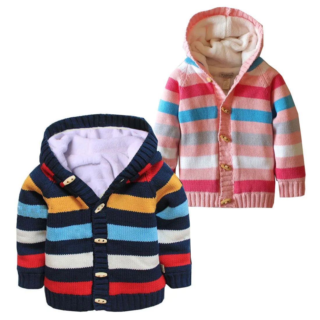 New 2018 Winter Kids Clothes Baby Girls Boys Hooded Knitted Sweater ...