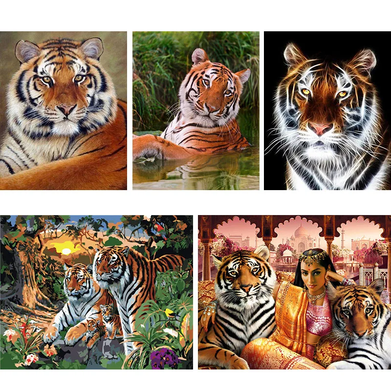 White Tiger DIY 5D Full Diamond Painting Diamond Embroidery "tiger In ...