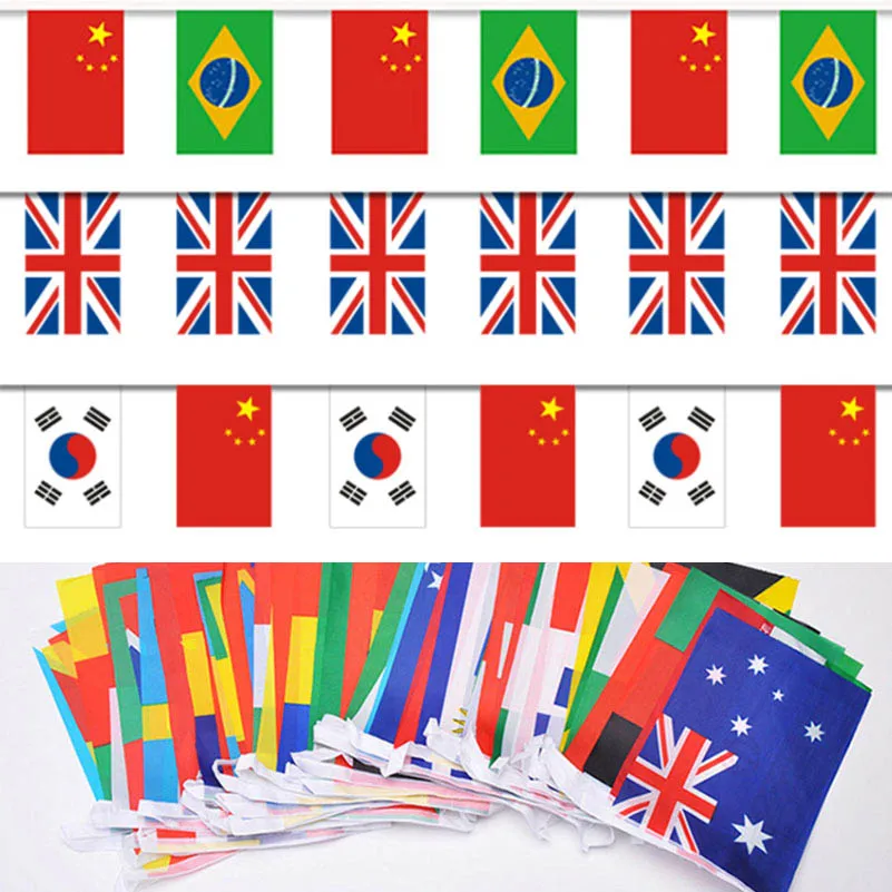 Customize world country string flag Event party supplies Hanging Flag ...