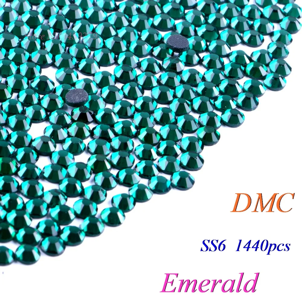 Ss6 Emerald Dmc Hotfix Rhinestone Glass Crystals Stones Hot Fix Iron On