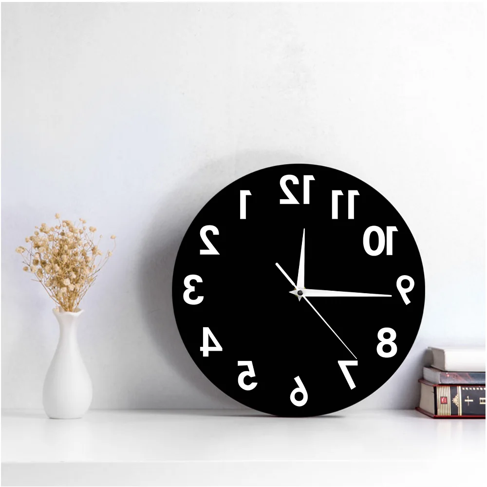 Reverse Wall Clock Unusual Numbers Backwards Modern Decorative Clock ...