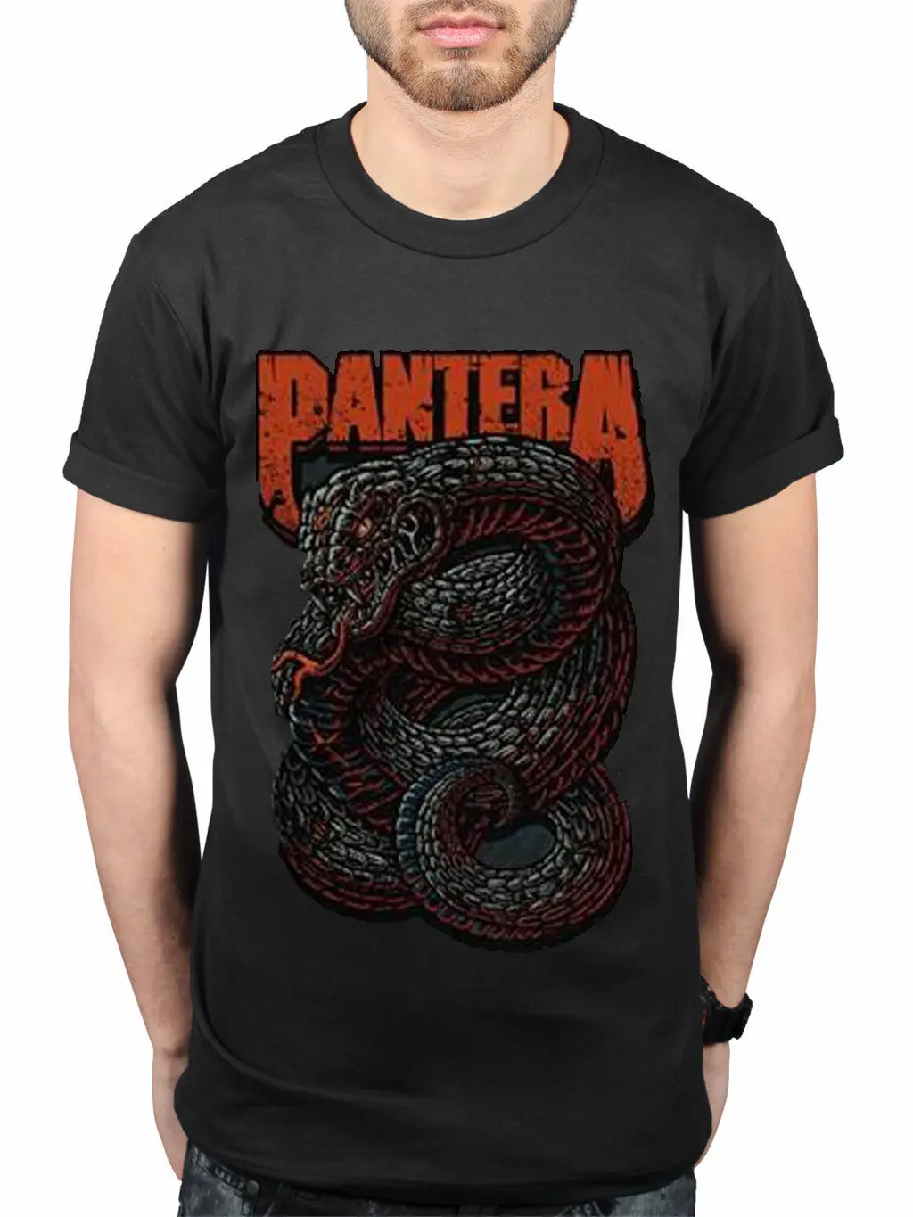 공식 Pantera 레드 Venomous 뱀 새로운 티셔츠 밴드 Merch Rip Dimebag 대럴|band merch ...