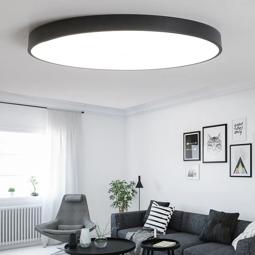 Ultra thin Round LED ceiling light for living dining room bedroom dia ...