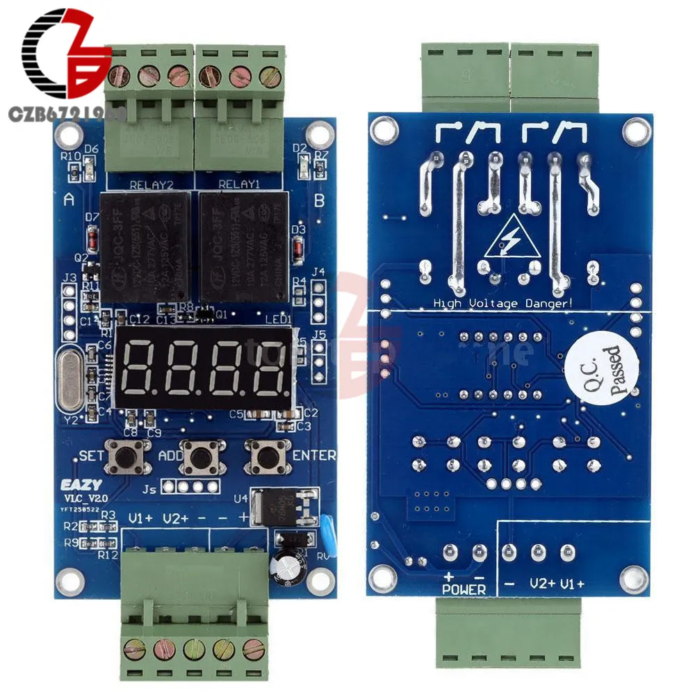 Dc 12v Dual Programmable Relay Control Board Cycle Delay Timer Switch