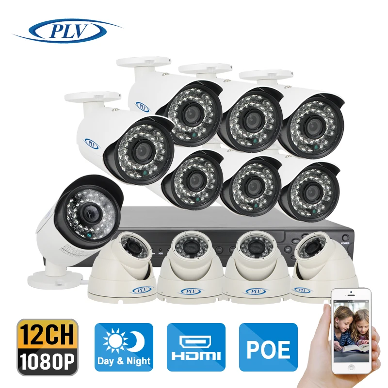 12Channel IP CCTV Camera System Kit 24CH 1080P NVR with 8pcs 2MP POE IP ...