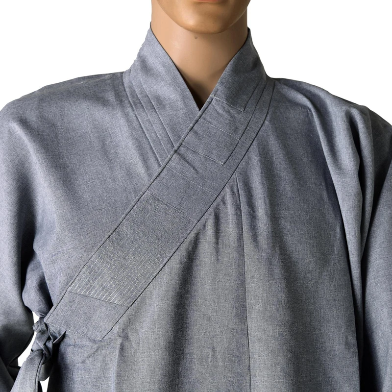 2 Colors Shaolin Temple Costume Zen Buddhist Robe Lay Monk