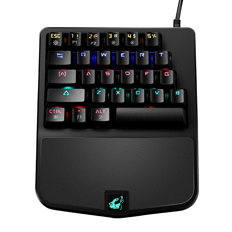 AOYEAH Mechanical Keyboard USB Wired One Hand Gaming Keyboard 28 keys ...