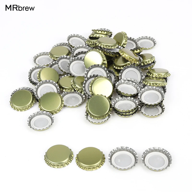 100-Pcs-Lot-Beer-Bottle-Cap-Crown-Lids-For-Homebrew-Bar-Tools-Gold ...