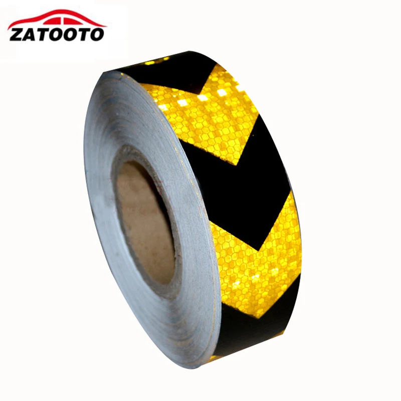 5cm-50m-glisten-Black-and-yellow-arrow-Reflective-Safety-Warning ...