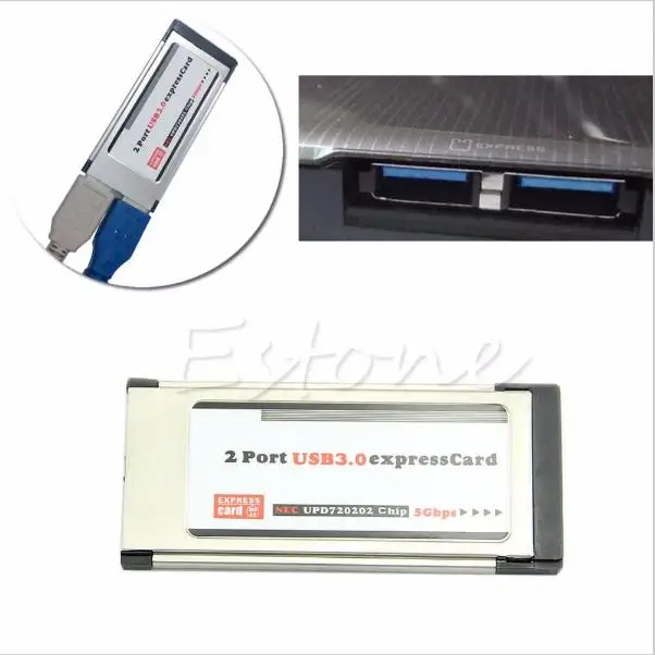NEW 2 Port USB 3.0 Express Card Expresscard 34mm/54mm Hidden Adapter ...