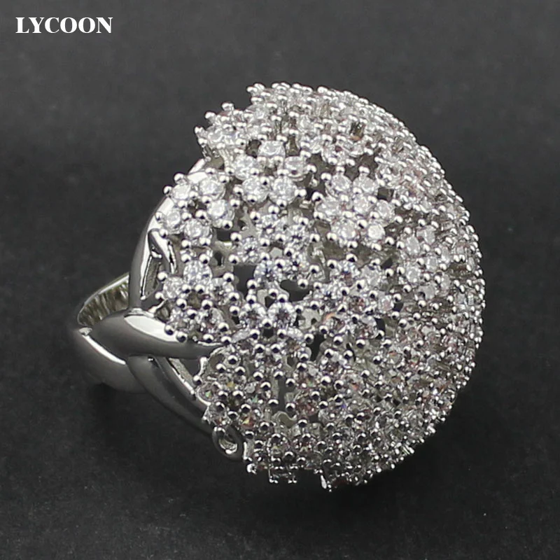 LYCOON Hot sale white Austrian CZ Crystal elegant Engagement Rings ...