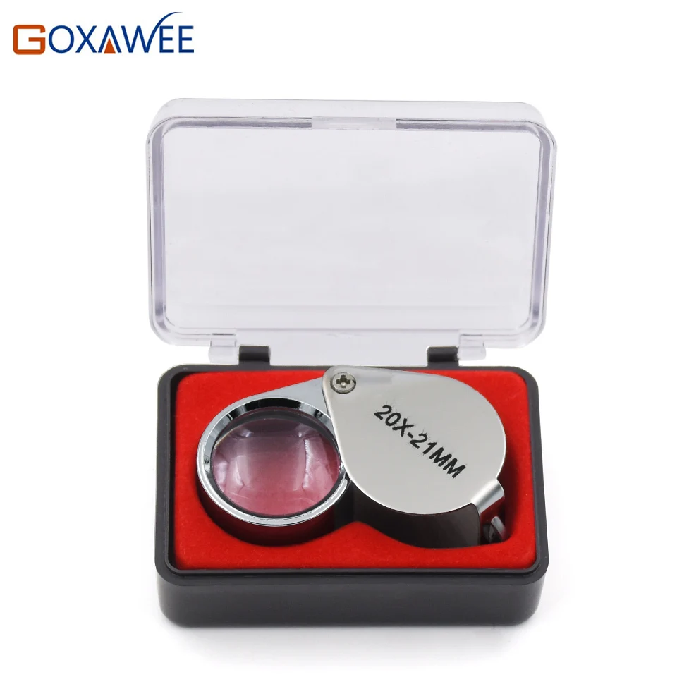 GOXAWEE Mini 20 x 21mm Jeweler Loupe Eye Magnifier Magnifying Glass ...