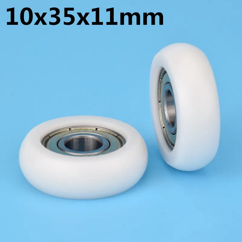 1Pcs-10x35x11-mm-Nylon-Plastic-Wheel-With-Bearings-Rolling-machine ...