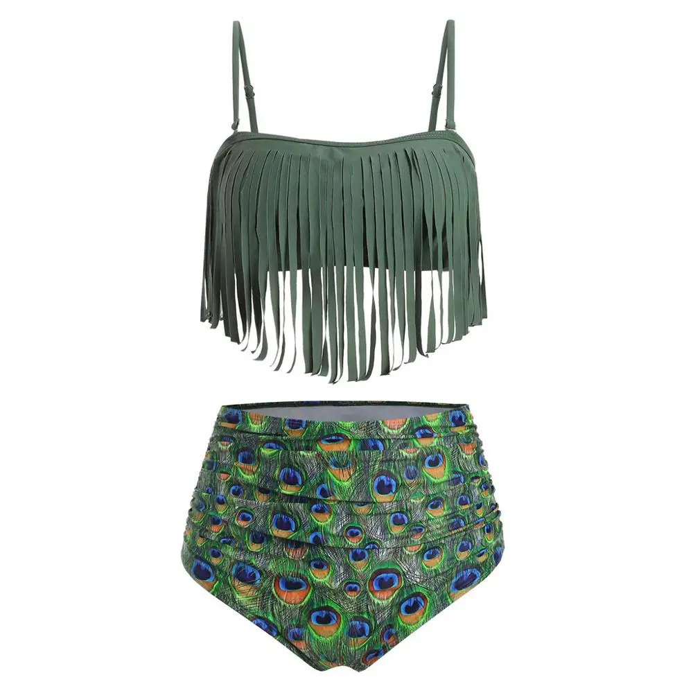 Women Swimwear Two Pieces Bathing Suits Top Outdoor Casual Suit Ruffled ...