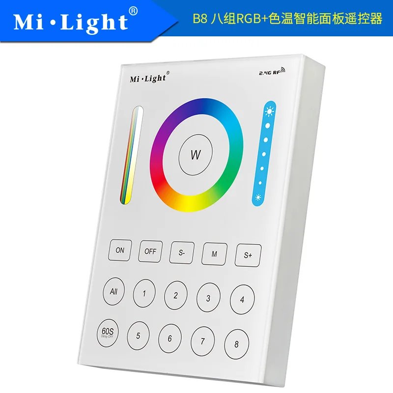 Mi.Light B8 8 Zones Wall Mount Smart RGB+CCT Controller work with LS2 ... Mi.Light B8 8 Zones Wall Mount Smart RGB+CCT Controller work with LS2 ...